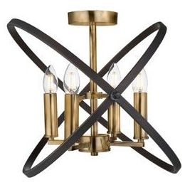 Design Kronleuchter Decken Lampe bronze braun Wohn Zimmer Ring Leuchte verstellbar 8244-4BZ