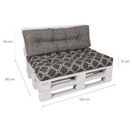 GO-DE Loungekissen-Set für Paletten 120 x 80 x 15 cm, grau, anthrazit