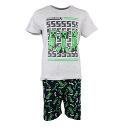 Minecraft Schlafanzug Creeper Jungen kurzer Pyjama Gr. 116 bis 152