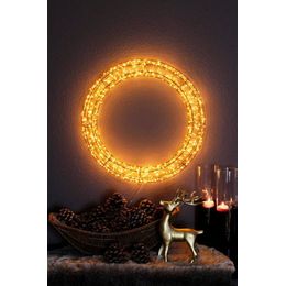 Arnusa LED Dekolicht Kranz Leuchtkranz bernsteinfarben Weihnachtsbeleuchtung