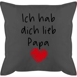 Shirtracer Dekokissen Ich hab dich lieb Papa Herz schwarz