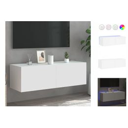 vidaXL TV-Schrank TV-Wandschrank mit LED-Leuchten Weiß 100x35x31 cm