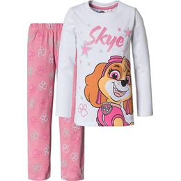 PAW PATROL Schlafanzug PAW PATROL Mädchen Pyjama Kinder Schlagfanzug lang 98 104 110 116 128