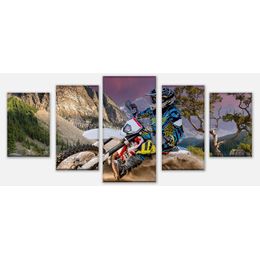 wandmotiv24 Mehrteilige Bilder Enduro Motorbike Racing