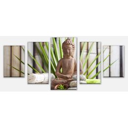 wandmotiv24 Mehrteilige Bilder Buddha und sauna