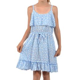 KMISSO Jerseykleid Mädchen Kleid Spaghettiträger und Volant (1-tlg) bequem zu tragen