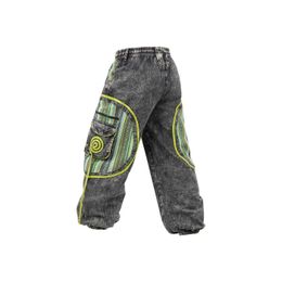 Kunst und Magie Cargohose Stonewashed Cargohose Hippie Goa Cargo Hose Pluderhose Haremshose Bunt