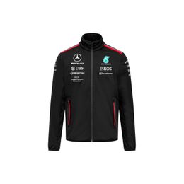 Mercedes AMG Petronas Softshelljacke Team (Schwarz) großer Schriftzug auf dem Rücken