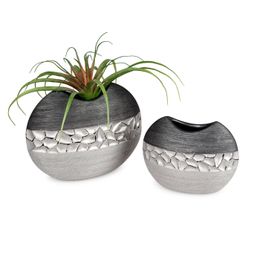 Small-Preis Dekovase Vase Tischvase silber grau in 2 Größen wählbar
