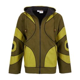 Kunst und Magie Kurzjacke Kunst und Magie Goa Canvas Baumwolljacke für Herren mit Fleecefutter