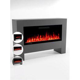 Glow Fire Elektrokamin weiß / grau / schwarz HERMES 3D LED Kamin mit Heizung