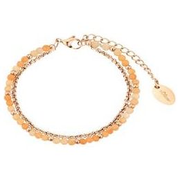 s.Oliver Damen Armband 2037979 Glassteine apricot Edelstahl rosegold IP