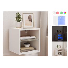 vidaXL Kleiderschrank TV-Wandschrank mit LED-Leuchten Weiß 30x28