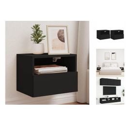 vidaXL Kleiderschrank TV-Wandschränke 2 Stk Schwarz 40x30x30 cm Holzwerkstoff Hängeschrank