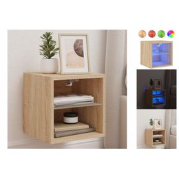 vidaXL Kleiderschrank TV-Wandschrank mit LED-Leuchten Sonoma-Eiche 30x28