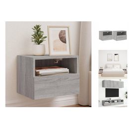 vidaXL Kleiderschrank TV-Wandschränke 2 Stk Grau Sonoma 40x30x30 cm Holzwerkstoff