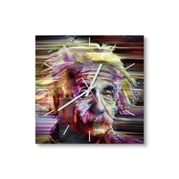 DEQORI Wanduhr 'Albert Einstein Porträt' (Glas Glasuhr modern Wand Uhr Design Küchenuhr)