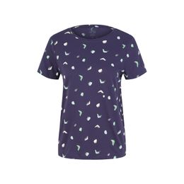 Tom Tailor Damen T-Shirt mit Print, blau, Print, Gr. XS