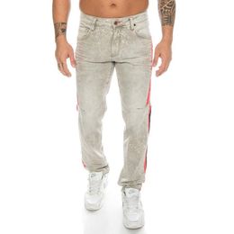 Cipo & Baxx Cipo & Baxx Slim-fit-Jeans Herren Jeans Hose mit modischen Streifen und ausgefallener Waschung Stylische Kontrastnähte und Waschung kombiniert