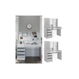VICCO Schminktisch Sherry Wei&szlig; Hochglanz 120 x 75 cm Spiegel Regal Frisiertisch