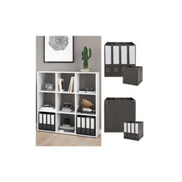 VICCO Raumteiler W&uuml;rfelregal Standregal Nove Wei&szlig; Faltbox Wohnzimmer Regal 104x108 cm modern Ablage 9 F&auml;cher Dekoregal Ordnerregal Aufbewahrung