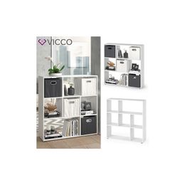 VICCO Raumteiler NOVE 7 F&auml;cher Wei&szlig; - B&uuml;cherregal W&uuml;rfelregal Standregal Regal