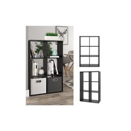 VICCO Raumteiler - 6 F&auml;cher Regal B&uuml;cherregal Standregal Hochregal Schwarz