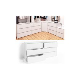 VICCO Kommode RUBEN Wei&szlig; 6 Schubladen 160 cm Sideboard Mehrzweckschrank Schrank