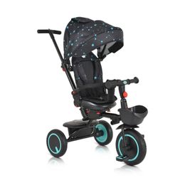 Byox Dreirad Tricycle Orion faltbar, PU-Reifen, drehbarer Sitz, Schiebestange t&uuml;rkis