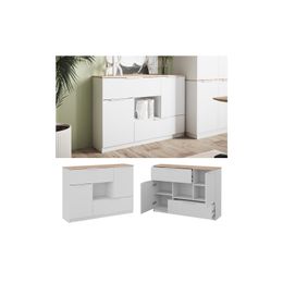 VICCO Sideboard Betti Wei&szlig; Sonoma 120 x 84 cm 2 T&uuml;ren 2 Schubladen 1 Fach
