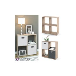 VICCO Raumteiler TETRA 4 F&auml;cher Eiche Sonoma B&uuml;cherregal W&uuml;rfelregal Standregal