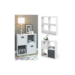 VICCO Raumteiler TETRA 4 F&auml;cher Wei&szlig; - B&uuml;cherregal W&uuml;rfelregal Standregal Regal