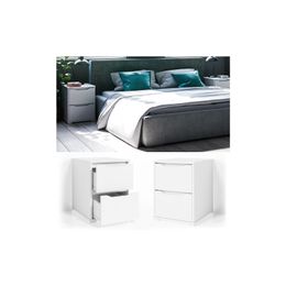 VICCO Nachtschrank RUBEN Nachttisch Wei&szlig; Kommode Schlafzimmer Schublade Ablage
