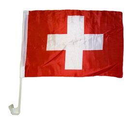 trends4cents Flagge Autoflagge 30 x 40 cm Auto Flagge Fahne Autofahne Fensterflagge (Schweiz)
