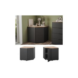 VICCO Eckkommode Betti Anthrazit Sonoma 78 x 78 cm Wohnzimmer 1 T&uuml;r