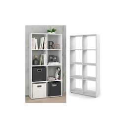 VICCO Raumteiler SCUTUM 8 F&auml;cher Wei&szlig; - Regal B&uuml;cherregal Raumteiler Standregal B&uuml;roregal