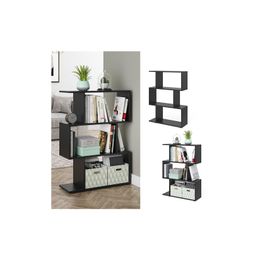VICCO Raumteiler LEVIO Regal B&uuml;cherregal Standregal Hochregal Wandregal Schwarz