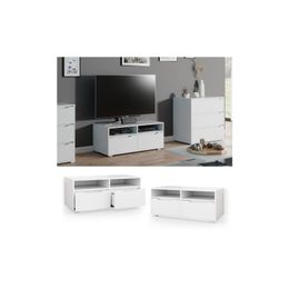 VICCO Lowboard Ruben wei&szlig; 100cm TV-Board Fernsehschrank TV-Schrank Regal Tisch