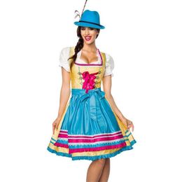 Dirndline Dirndl 2-tlg. Trachten Set: Dirndl mit Schürze in gelb/blau/pink