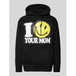 Market Hoodie mit Label-Stitching Modell 'SMILEY YOUR MOM'