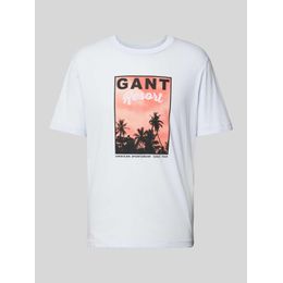 Gant T-Shirt mit Label- und Motiv-Print