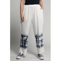 Ulla Popken Jogginghose Schlupfhose Rose Batiksaum schmales Bein