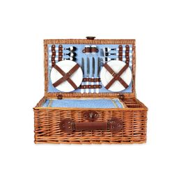 Schramm Picknickkorb Schramm® Picknickkorb aus Weidenholz für 4 Personen wählbar mit oder ohne Henkel hochwertiger Weidenkorb mit Picknickdecke Picknickset (0 St)
