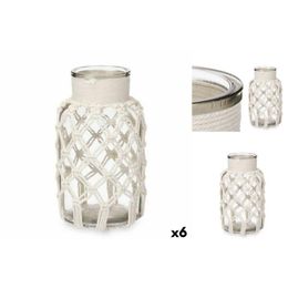 Gift Decor Dekovase Vase Weiß Stoff Glas 15