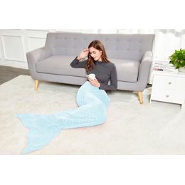 AMELIAHOME Wohndecke Meerjungfrau Flosse Decke Sirene Fischschwanz Kuscheldecke