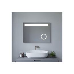 AQUABATOS Badspiegel Badspiegel LED mit Beleuchtung Lichtspiegel 80x60cm 100x70cm (Badezimmerspiegel Bad Spiegel Schminkspiegel Kosmetikspiegel Rasierspiegel Kaltweiß 6400K