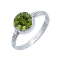 mantraroma Silberring 925er Silber mit Peridot facettiert