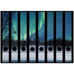 Wallario Etiketten Polarlicht in Schweden