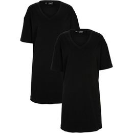 bonprix T-Shirtkleid mit V-Ausschnitt, oversize (2er Pack)