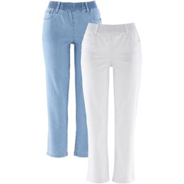 bonprix Straight Jeans, Mid Waist, Bequembund, (2er-Pack)